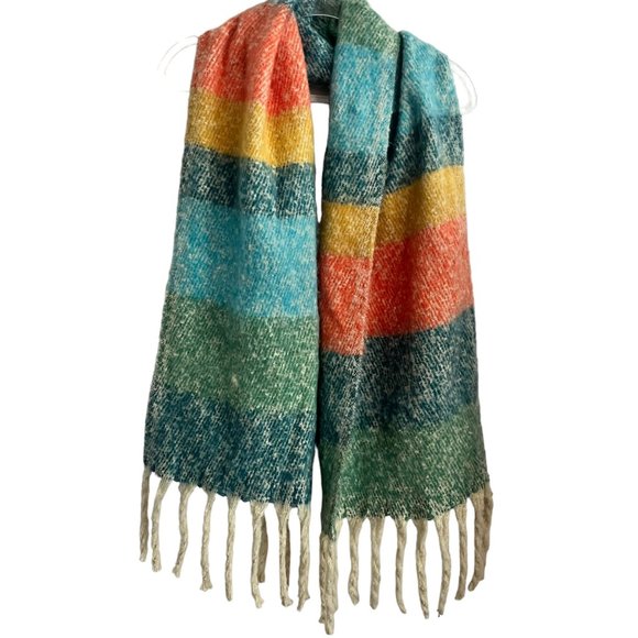 Mudd | Accessories | New Mudd Stripe Scarf Blanket Fringe Soft Chunky ...